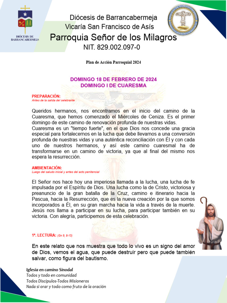 Guión 18 de Febrero | PDF | eucaristía | Creencia religiosa y doctrina