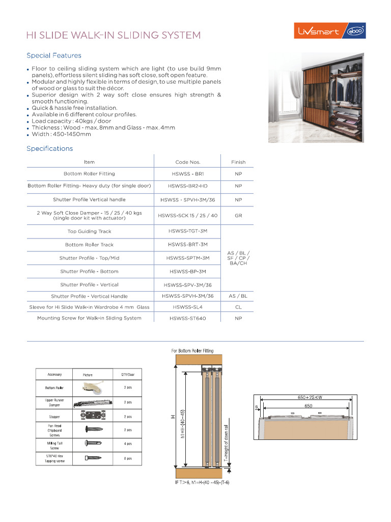 Hi Slide Walk in Sliding System | PDF