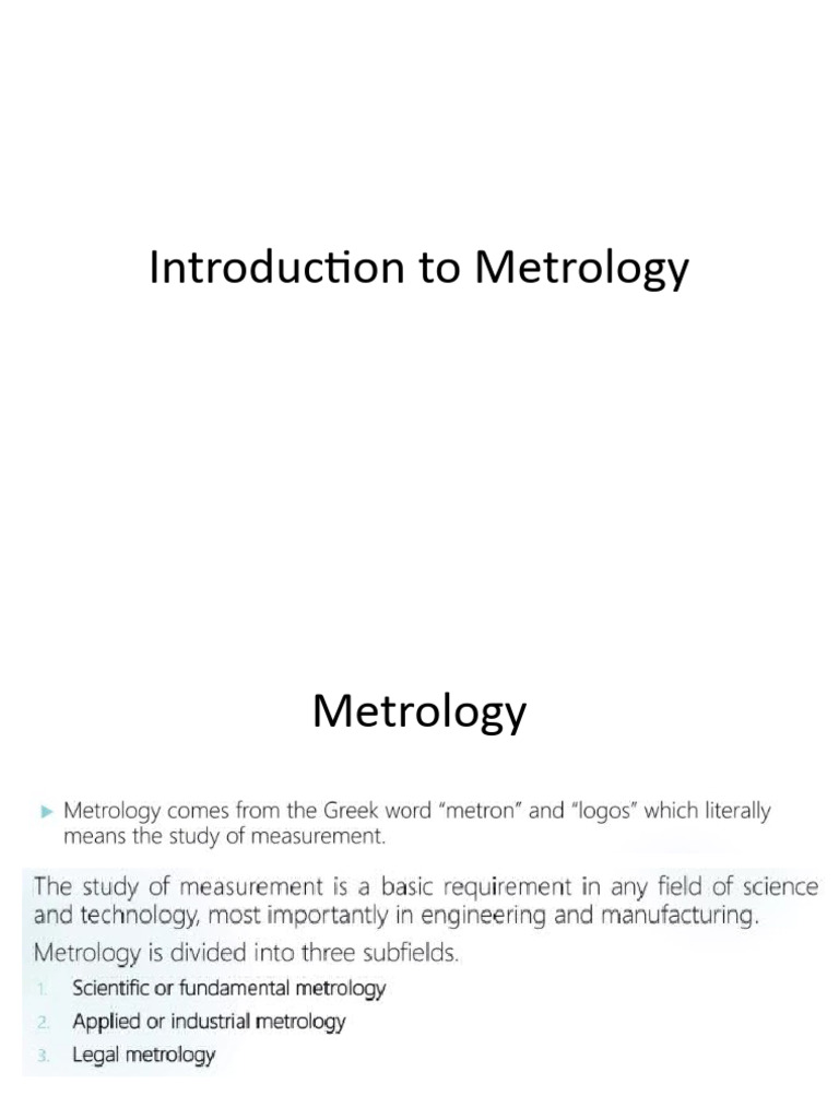 Introduction To Metrology | PDF | Home & Garden