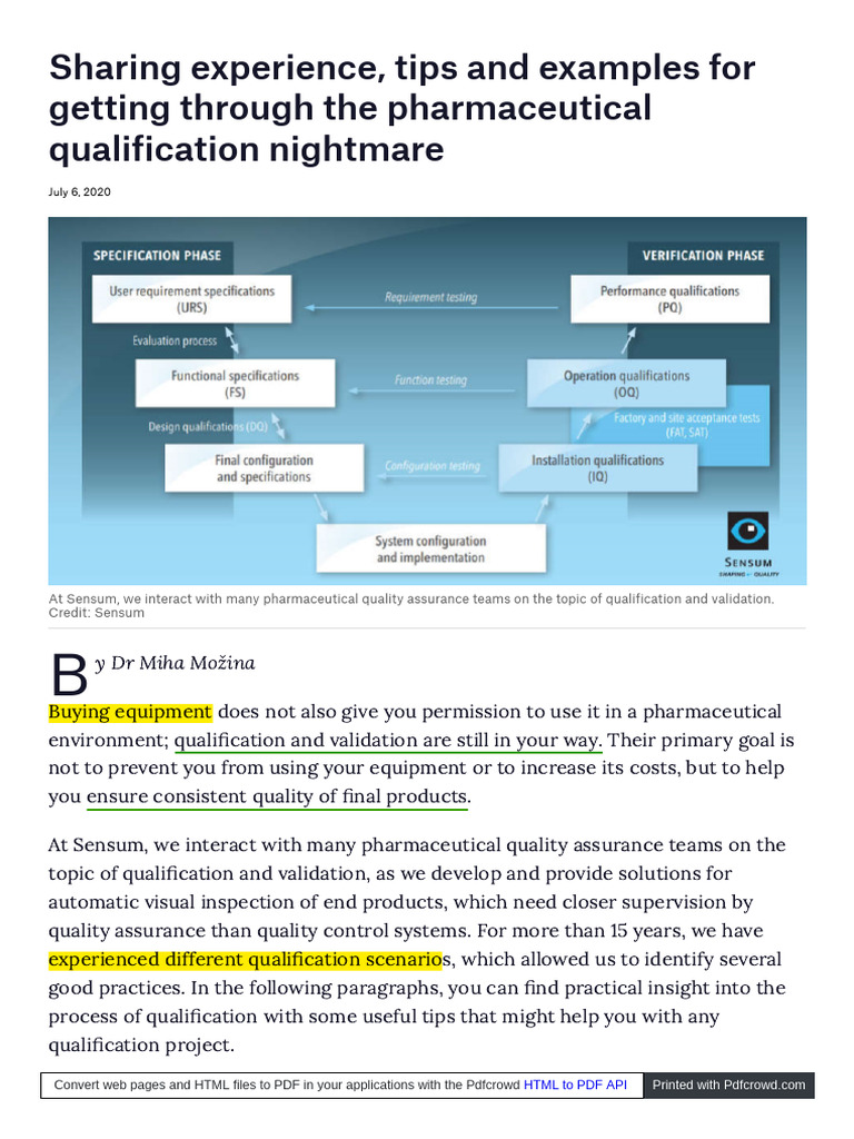 Pharmaceutical Qualification Insights | PDF | World Wide Web | Internet ...