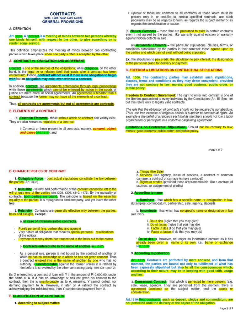 Module 6 - Contracts | PDF | Consent | Private Law