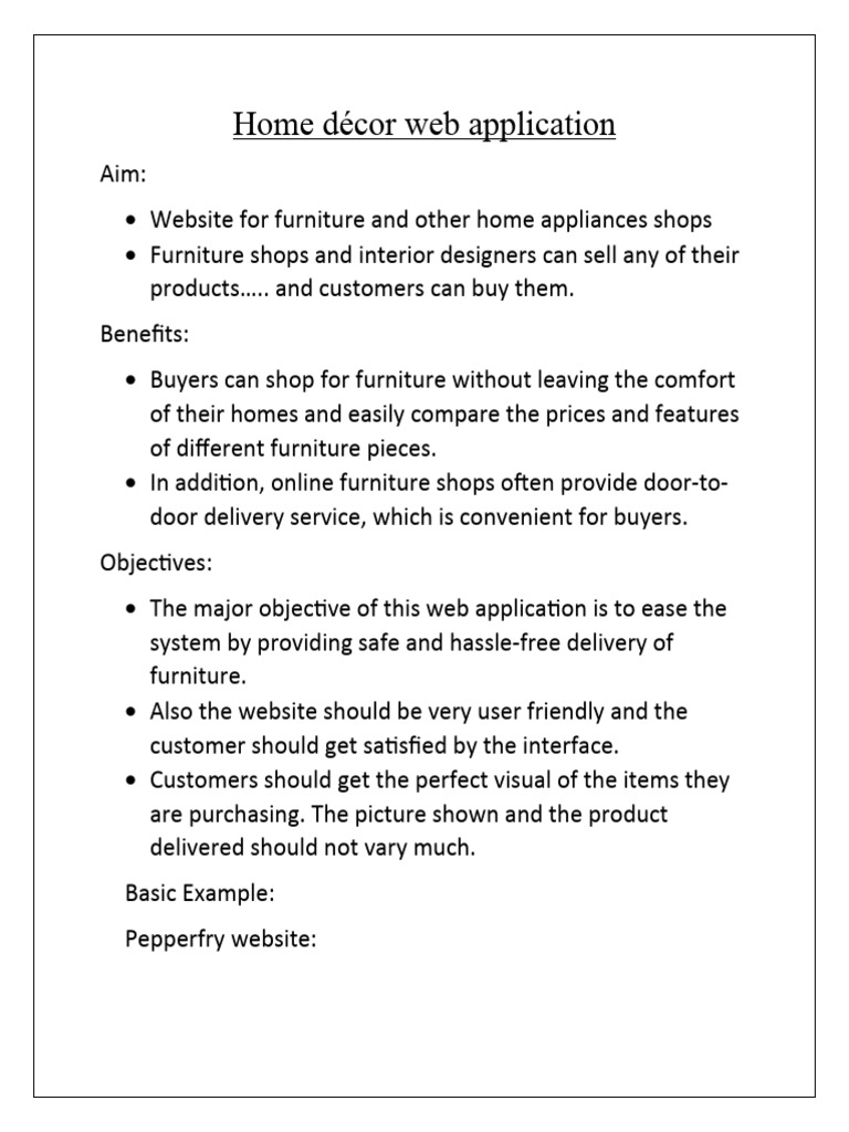 Home Décor Web Application | PDF