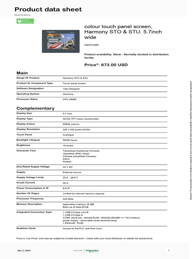 HMISTU855 Touch Panel Overview | PDF | Touchscreen | Central Processing ...