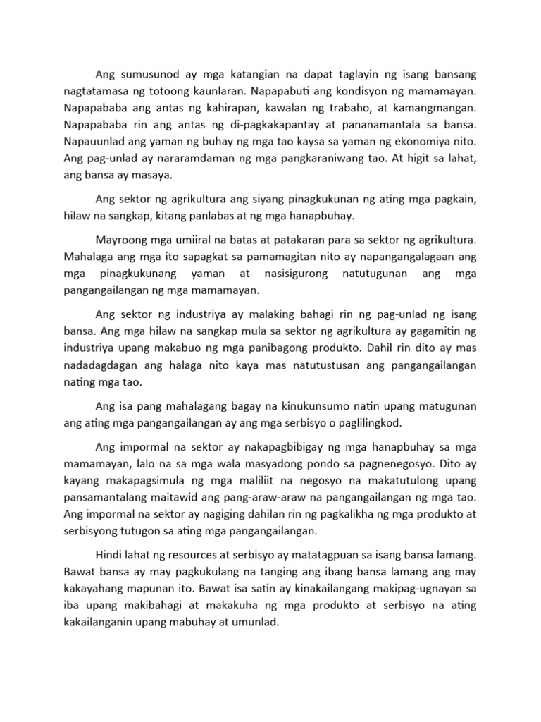 Ang Sumusunod Ay Mga Katangian Na Dapat Taglayin NG Isang Bansang ...