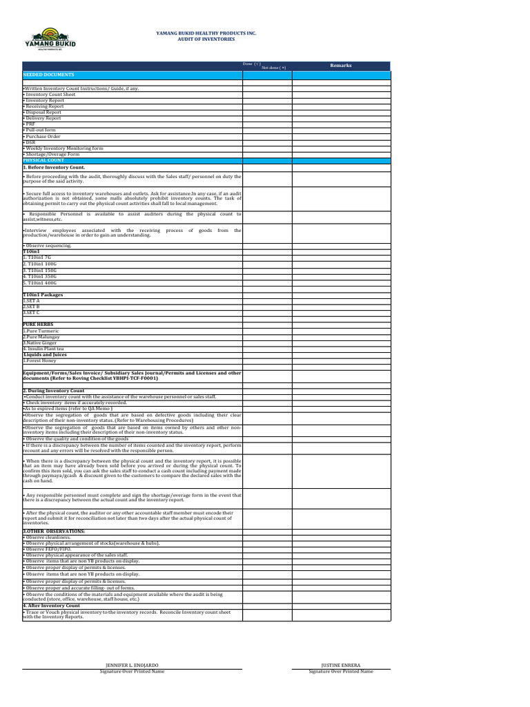 Physical Inventory Forms and Guidelines | PDF | Inventory | Warehouse