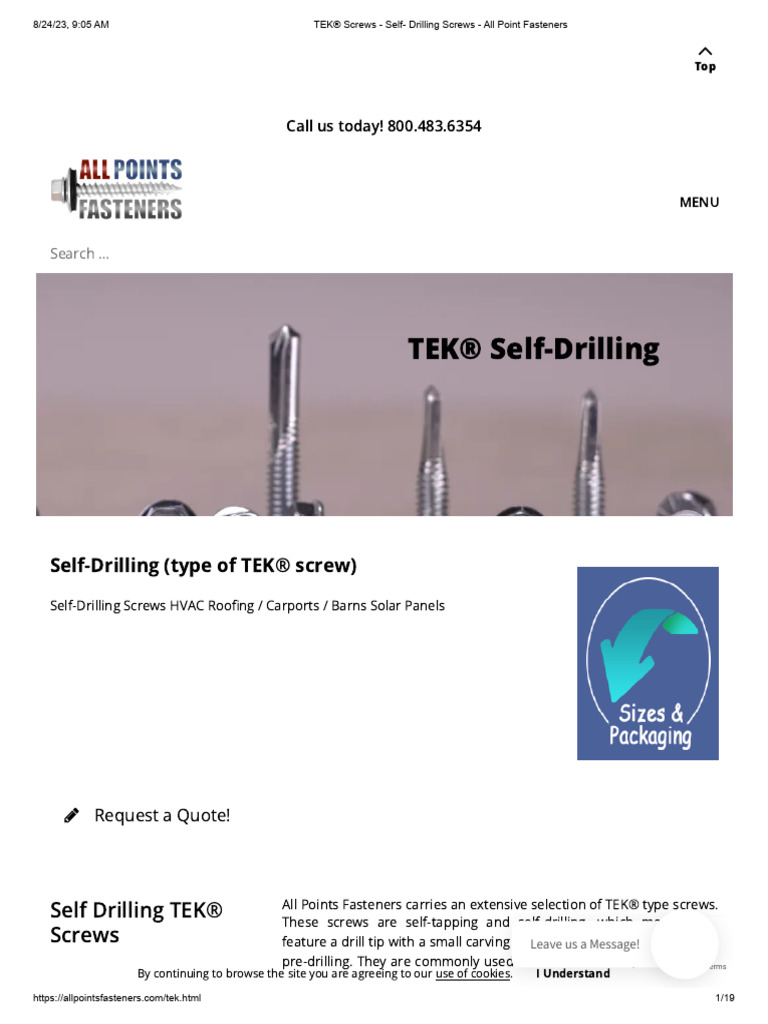 TEK® Screws - Self - Drilling Screws - All Point Fasteners | PDF ...