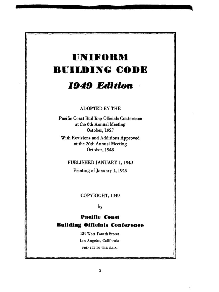 Uniform Building Code 1949 | PDF