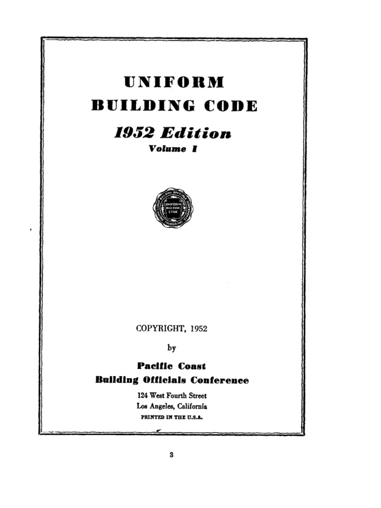 Uniform Building Code 1952 | PDF
