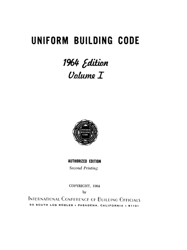 Uniform Building Code 1964 | PDF