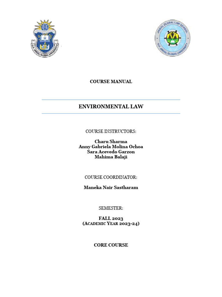 2023 Environment Law Course Manual | PDF | Environmental Law | Sustainability