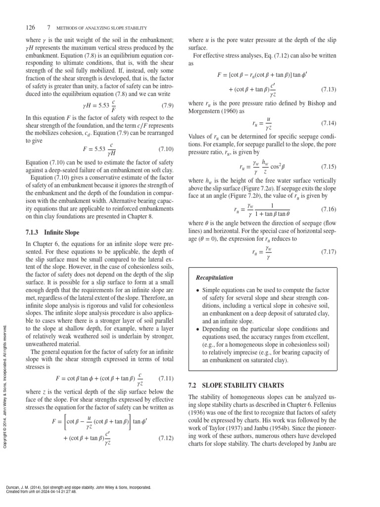 Soil Strength and Slope Stability - (Chapter 7 Methods of Analyzing Slope Stability) | Download ...