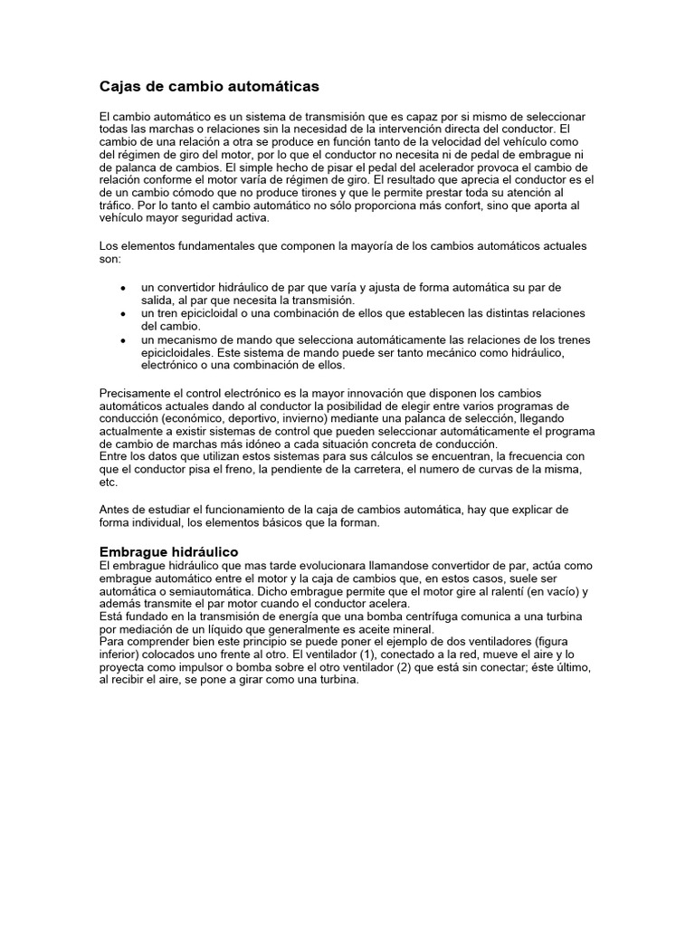 Cajas Automaticas Pdf Transmisión Automática Embrague