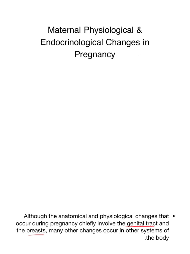 Maternal Physiological & Endocrinological Changes in Pregnancy 2020 | PDF | Endocrine System ...