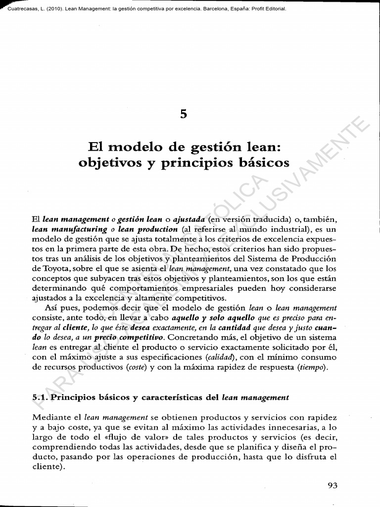 Cuatrecasas-Lean Management-Capitulo 5 | PDF