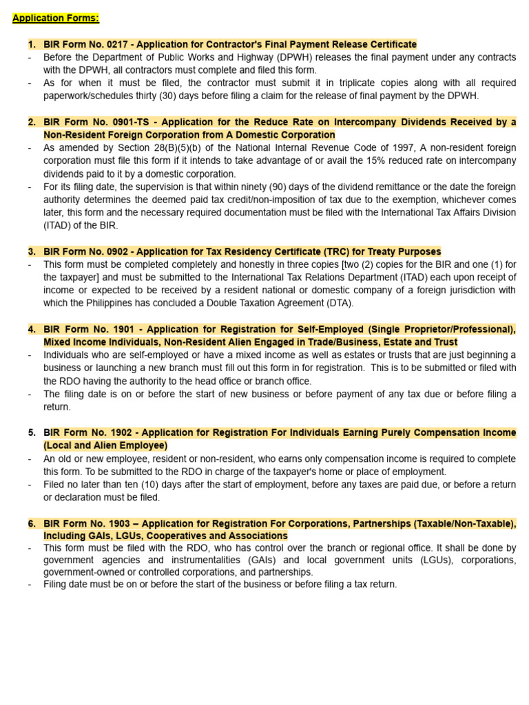 Bir Forms | Download Free PDF | Income Tax | Stocks