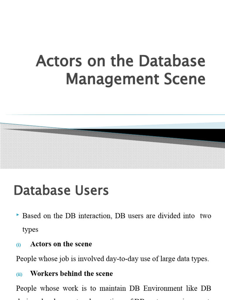 Actors On The Database Management Scene | PDF | Databases | Data Management