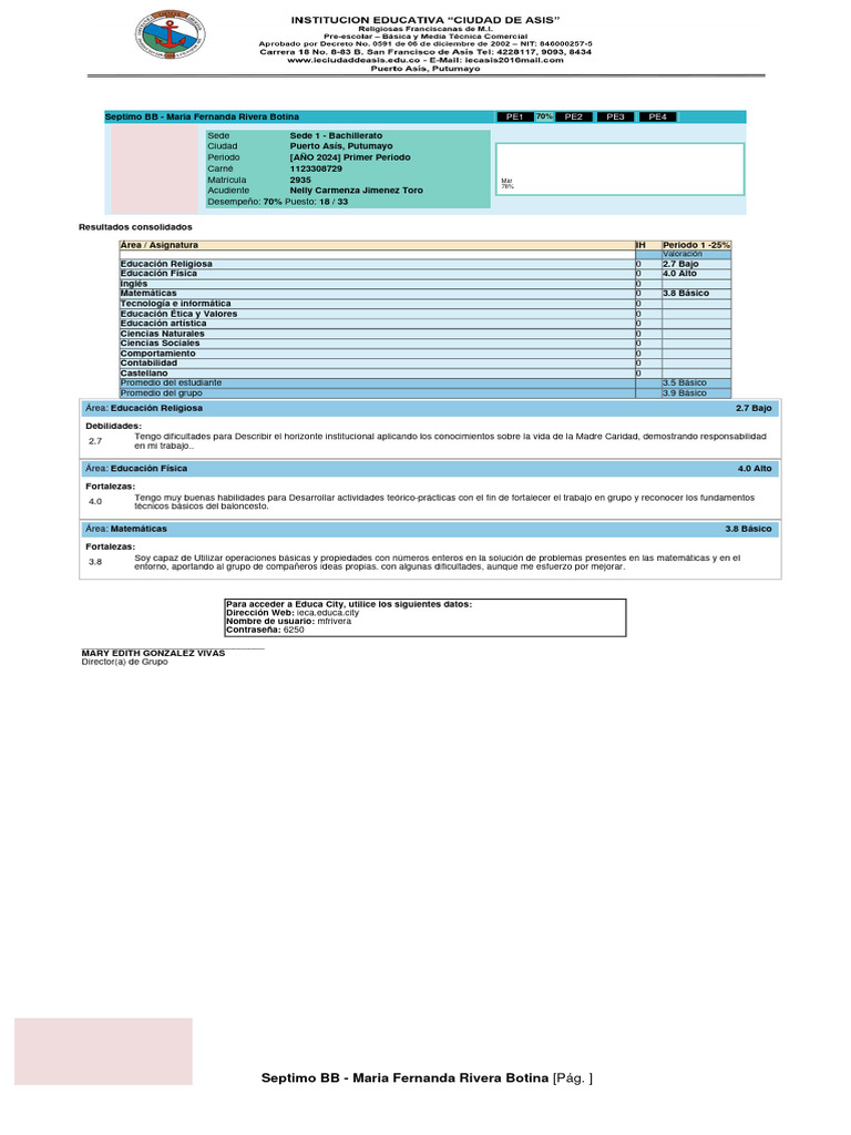 Boletin de Periodo P1 7BB Rivera Botina Maria Fernanda 20240410 123217 | PDF