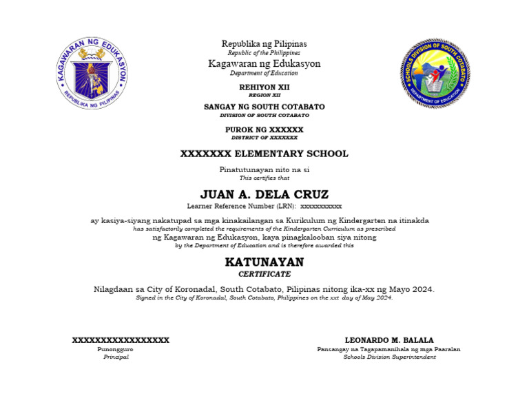 Moving Up Kindergarten Certificate 2024 | PDF