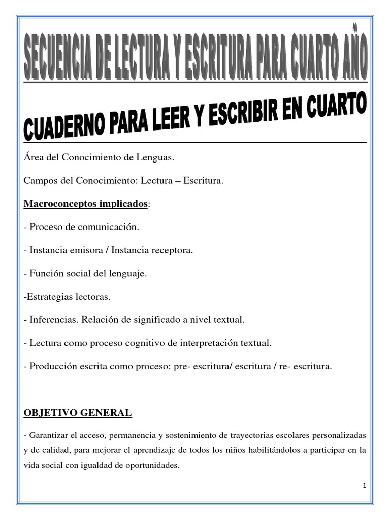 Cle de 4 Unidades y Secuencias | PDF | Escritura | Palabra