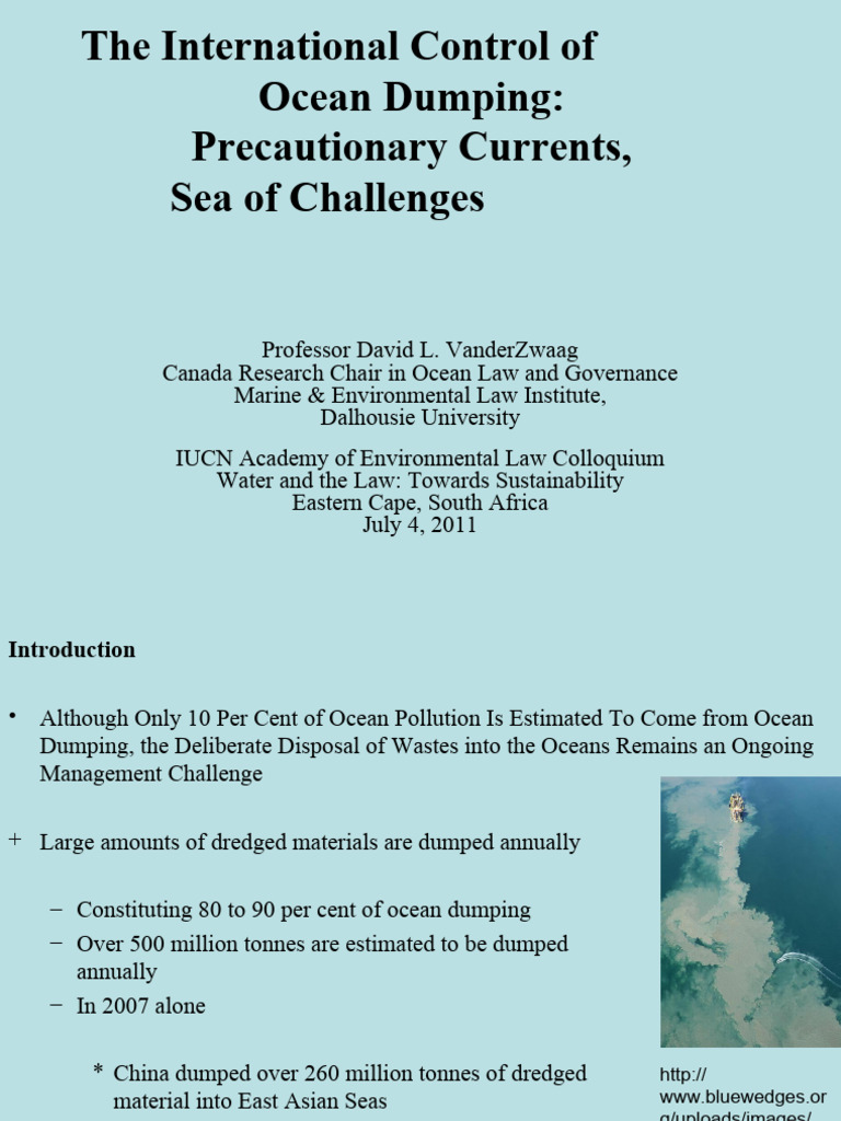 International Control of Ocean Dumping - Precautionary Currents Sea of ...