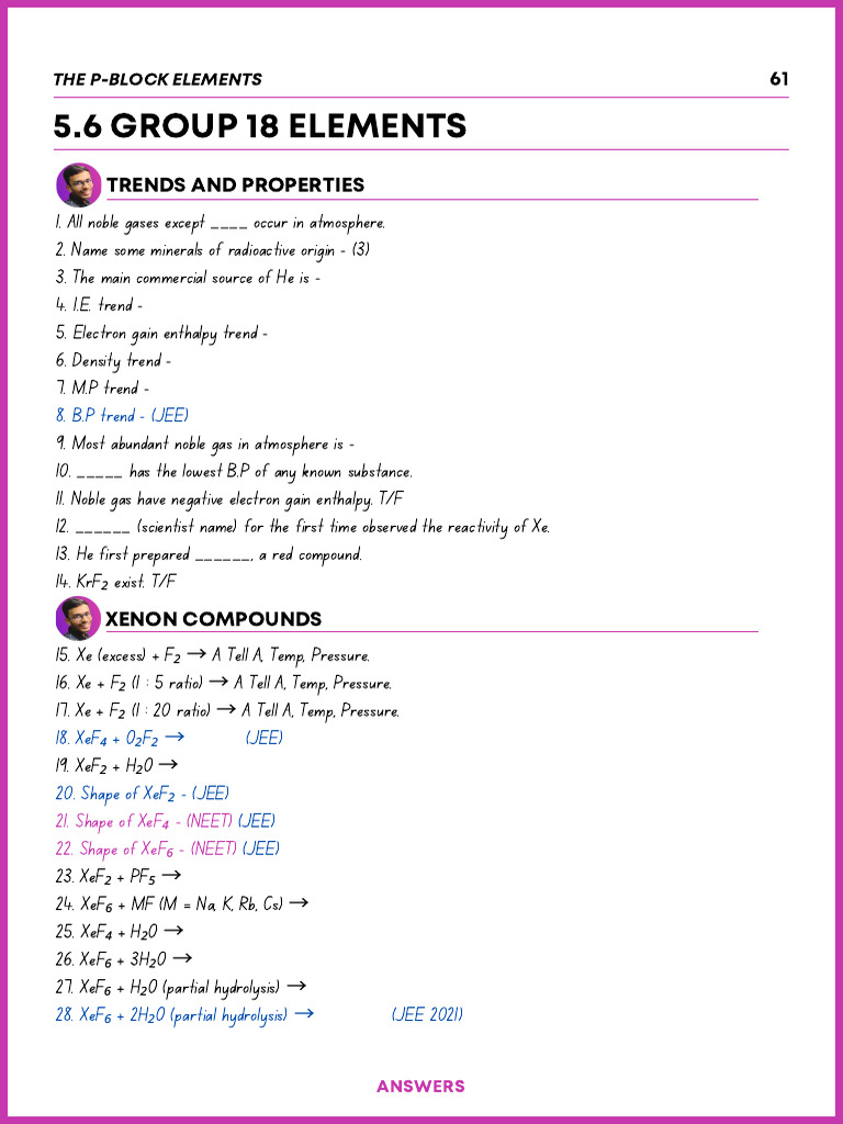 GRP 18 - P Block CHEMHACK | Download Free PDF | Phases Of Matter | Physical Chemistry