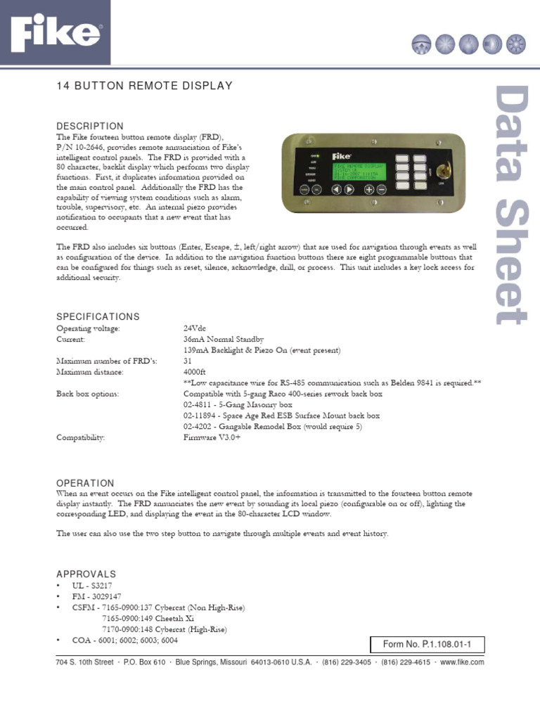 14 Button Remote Display | PDF | Backlight | Electronics