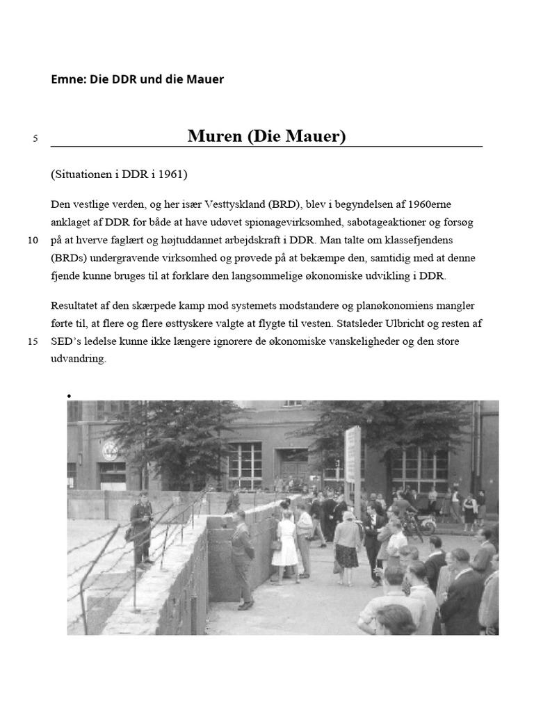 DDR 1949-1989 - Die Mauer | PDF