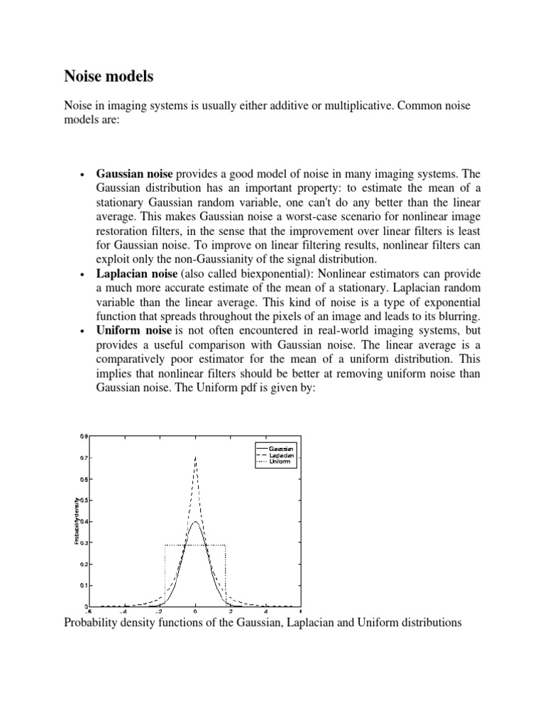 Noise Models | Download Free PDF | Normal Distribution | Filter (Signal Processing)