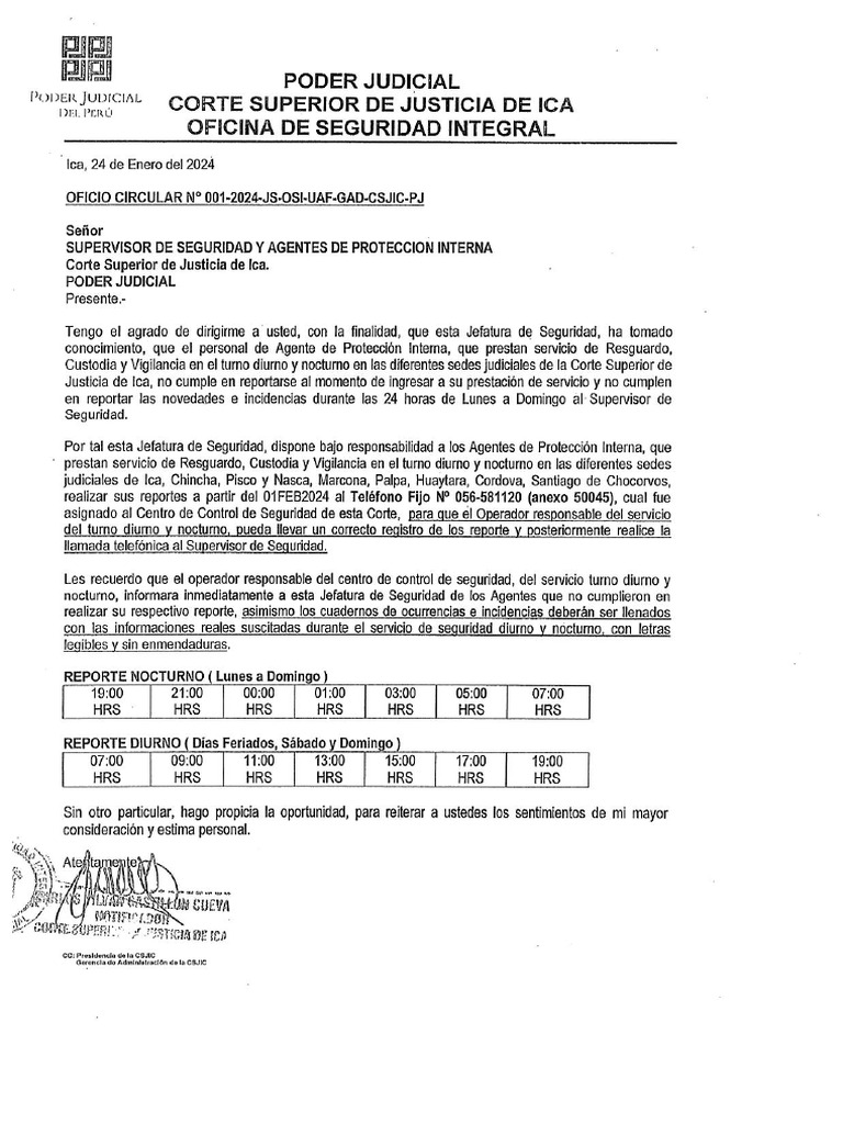 Oficio Circular | PDF