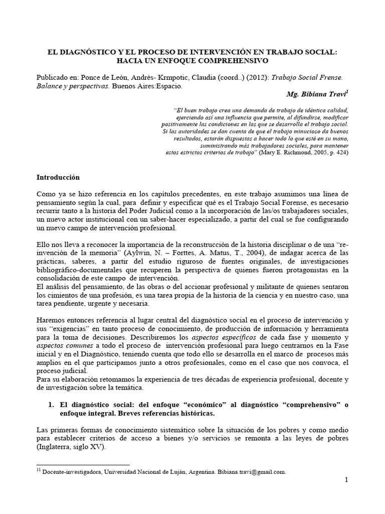 U2. EL DIAGNÓSTICO Y EL PROCESO DE INTERVENCIÓN EN TRABAJO SOCIAL- U2 ...