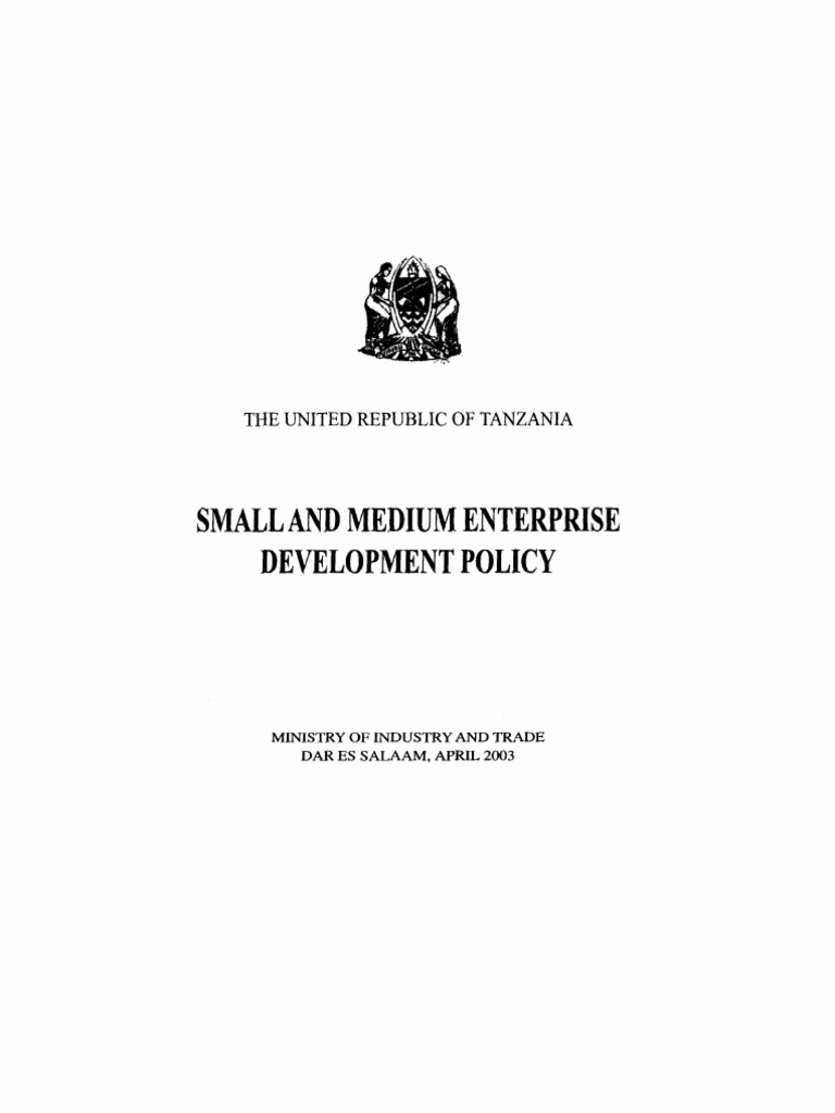 Small and Medium Enterprise Development Policy | PDF