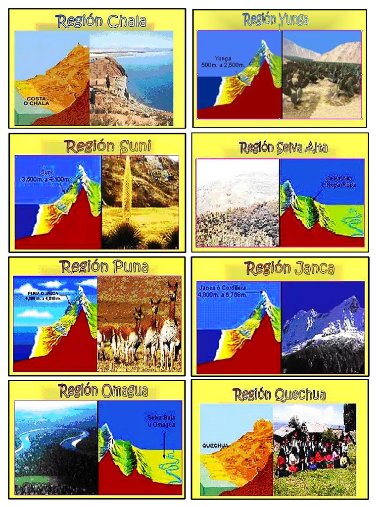 Las 8 Regiones Del Peru | PDF