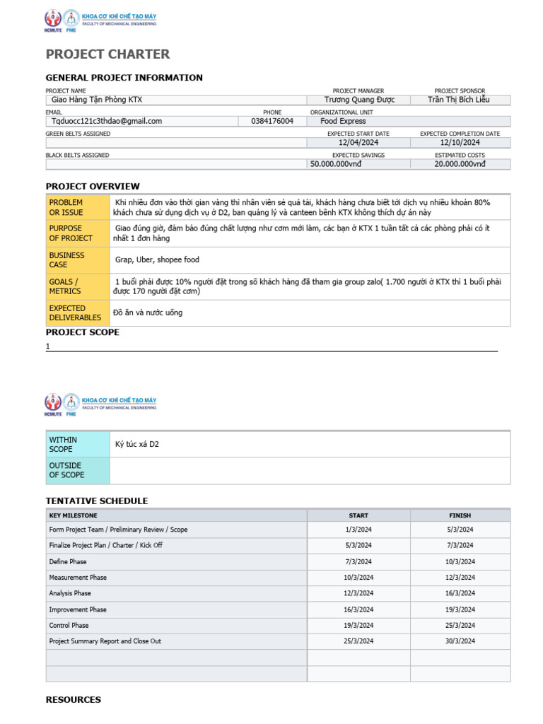 01 Project Charter | PDF