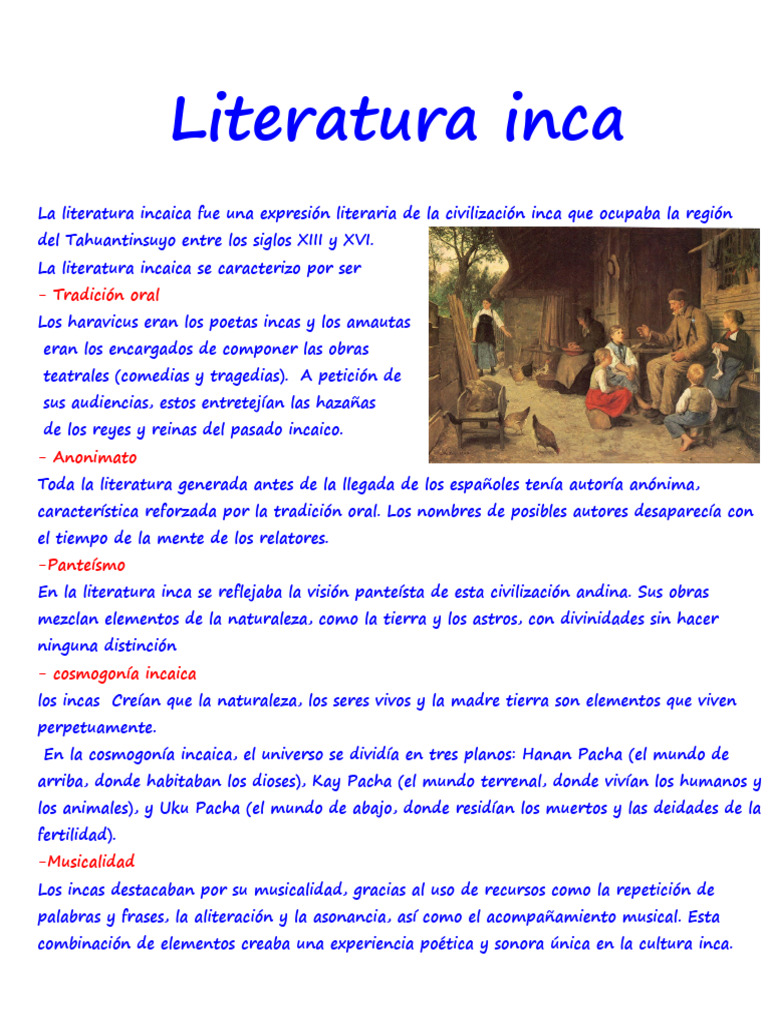 Literatura Inca | PDF | Imperio Inca