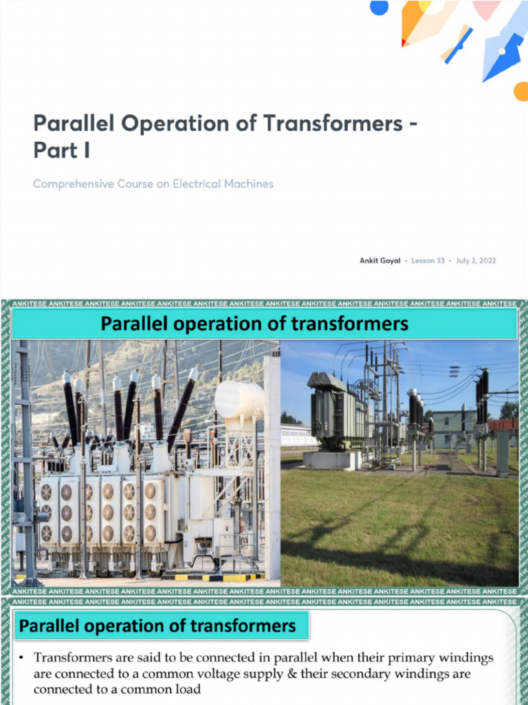 Parallel Operation of Transformers Part I With Anno | PDF