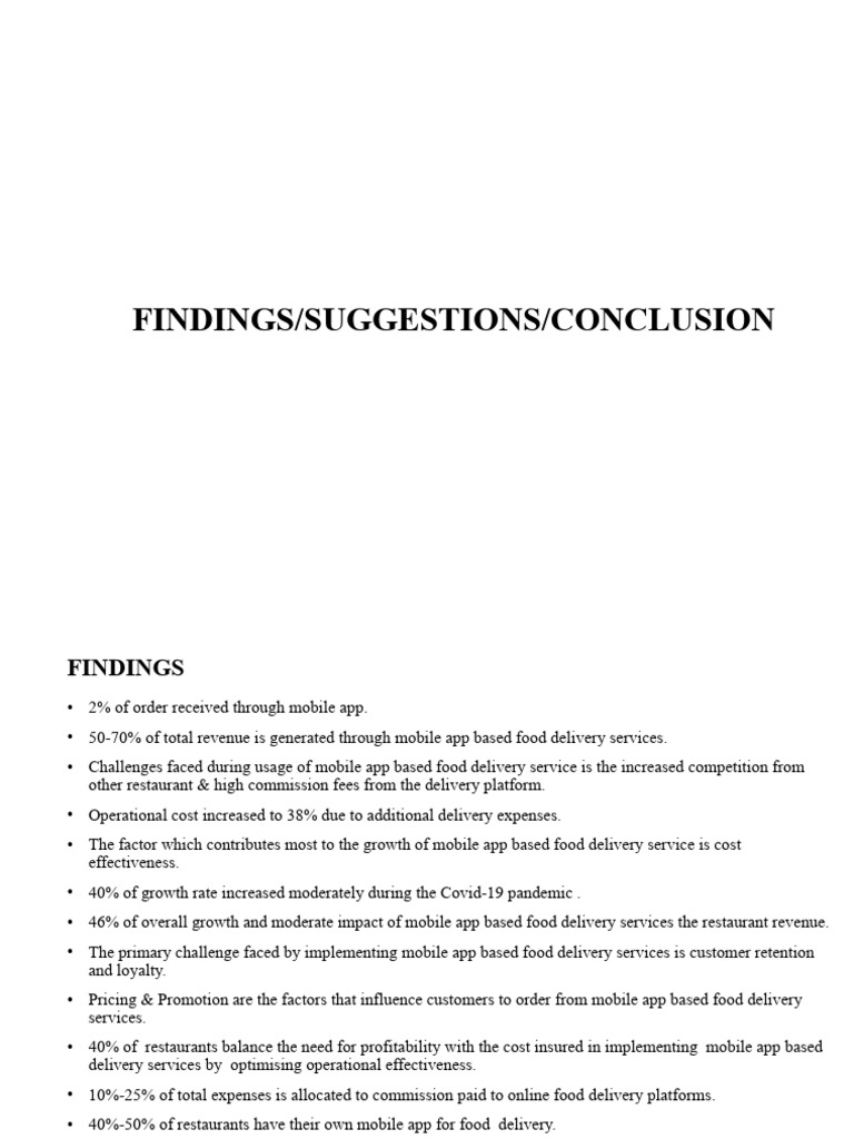 Findings, Suggestion, Conclusion | PDF | Pricing | Restaurants