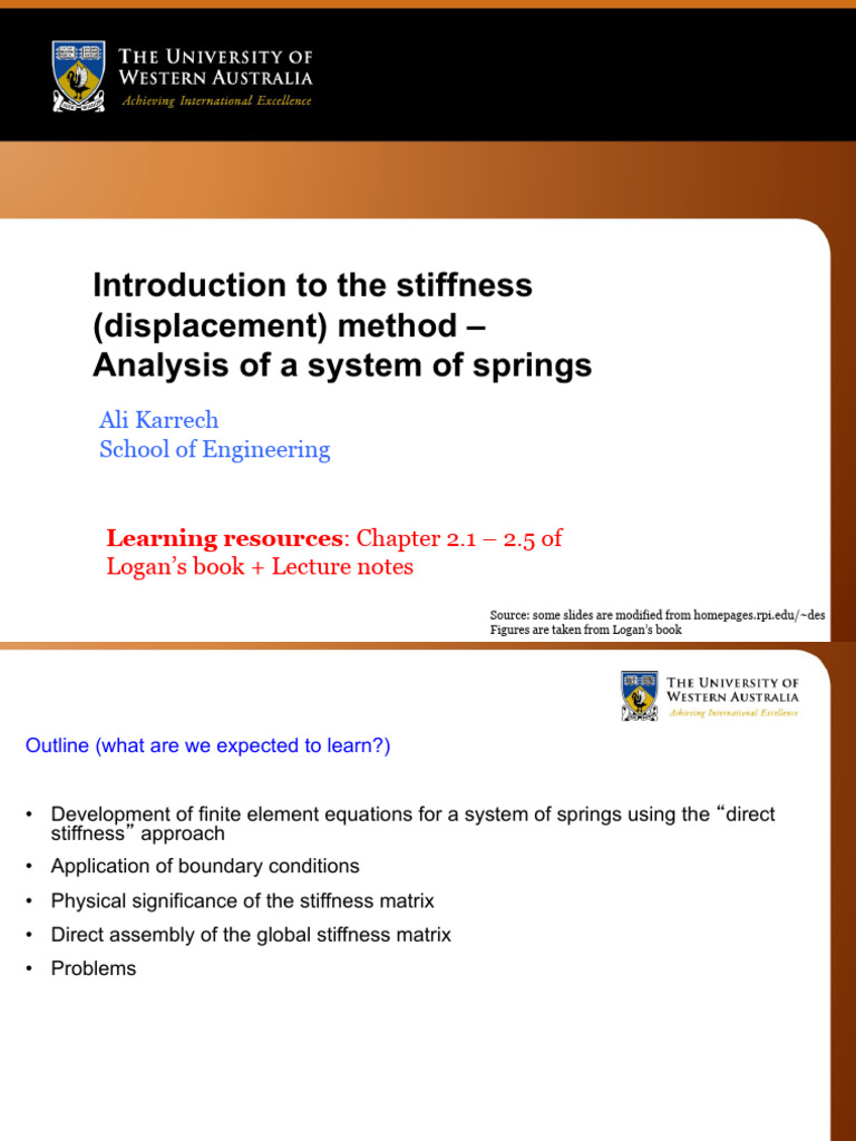 2 - Stiffness Method - Analysis of A System of Springs | PDF | Finite Element Method | Applied ...
