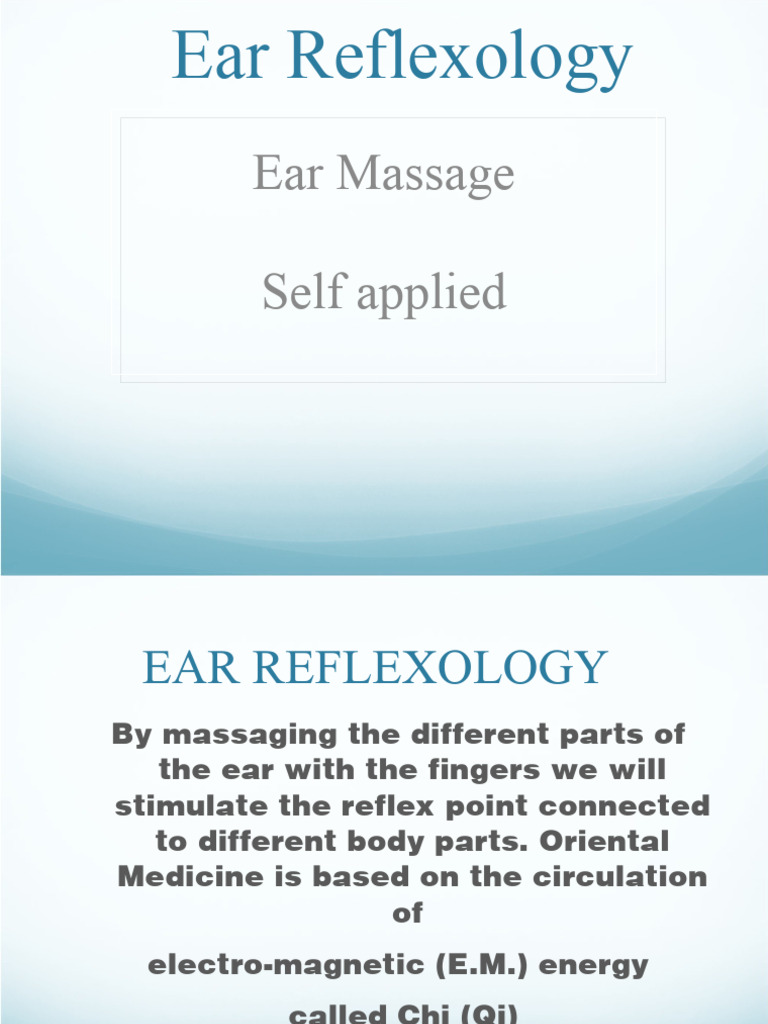 Ear Reflexology MASSAGE | PDF | Reflexology | Ear