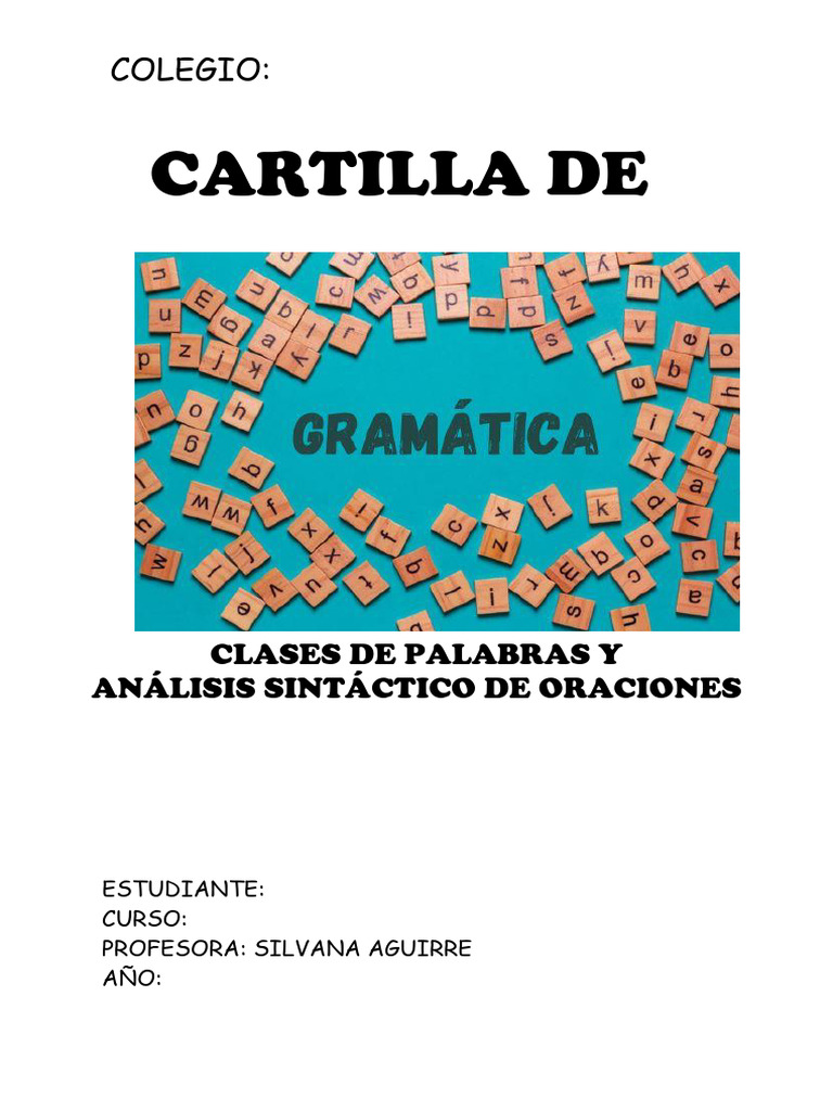 Gramática - Cartilla | PDF | Palabra | Morfología (Lingüística)