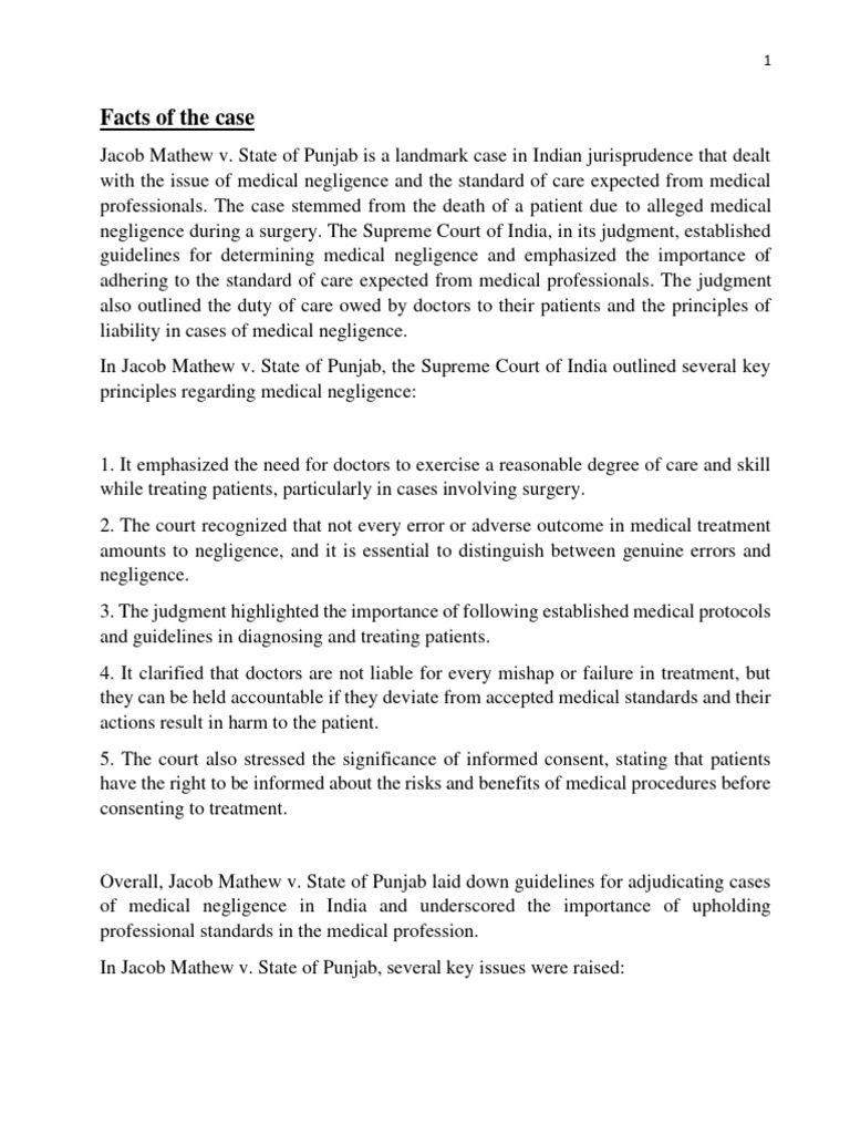 Facts of The Case | PDF | Burden Of Proof (Law) | Informed Consent