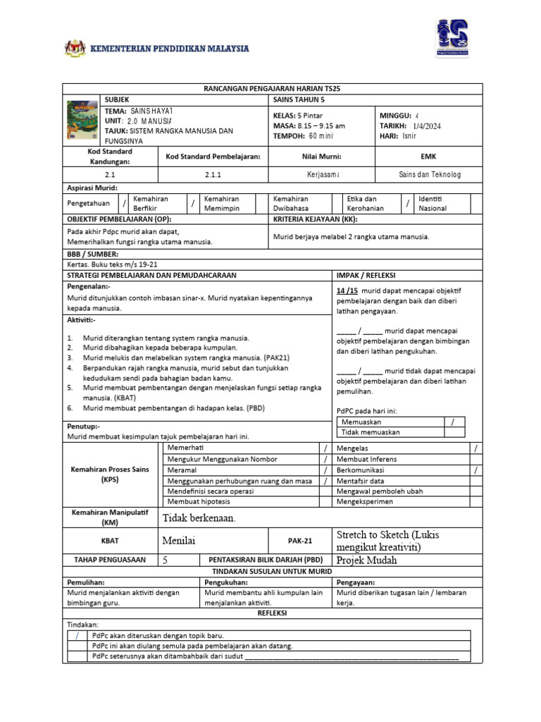 RPH Izmee M4 Isnin 2024 | PDF