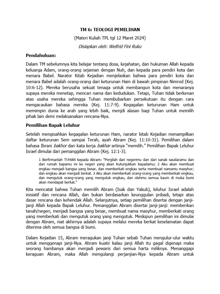 Teologi Pemilihan | PDF