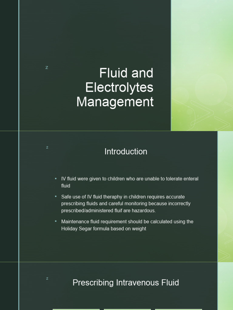 Pediatric Fluid and Electrolyte Management | PDF | Clinical Medicine ...