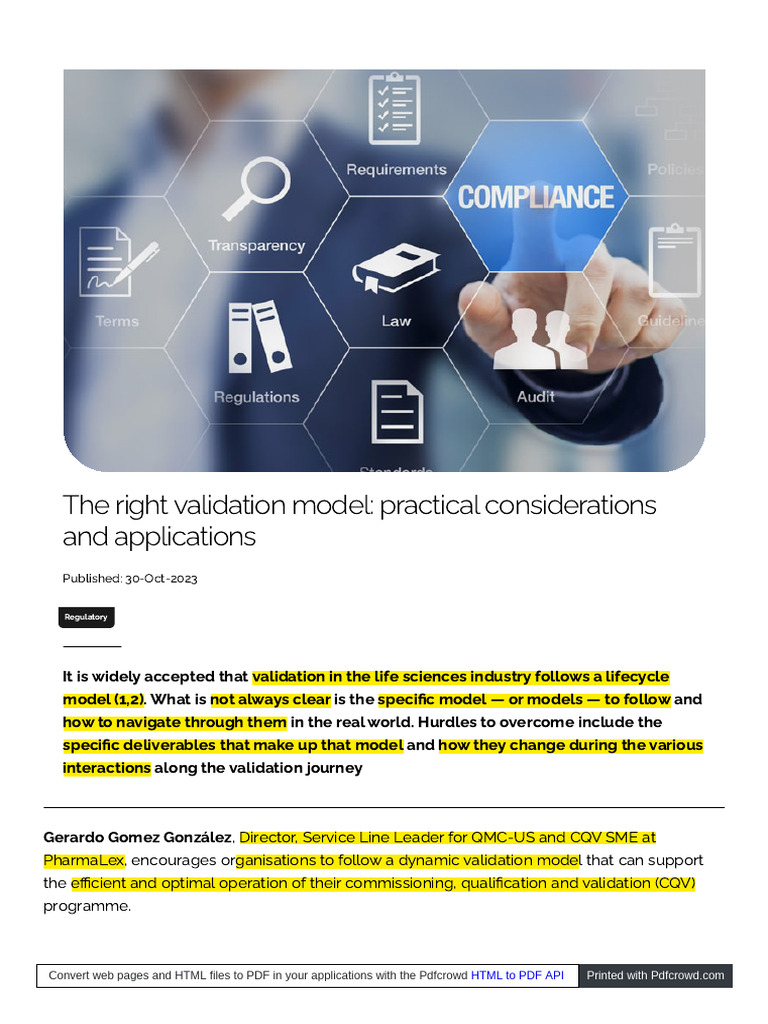 WWW Manufacturingchemist Com The Right Validation Model Prac | PDF ...