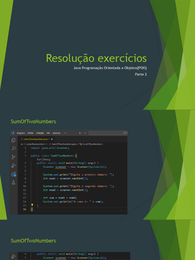 Java POO pt.2 | PDF | Teaching Methods & Materials | Science & Mathematics