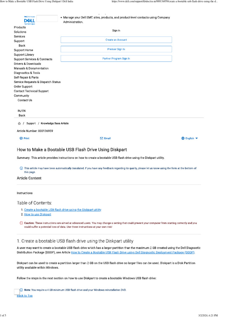 Create Bootable USB with Diskpart | PDF | Games & Activities | Computers