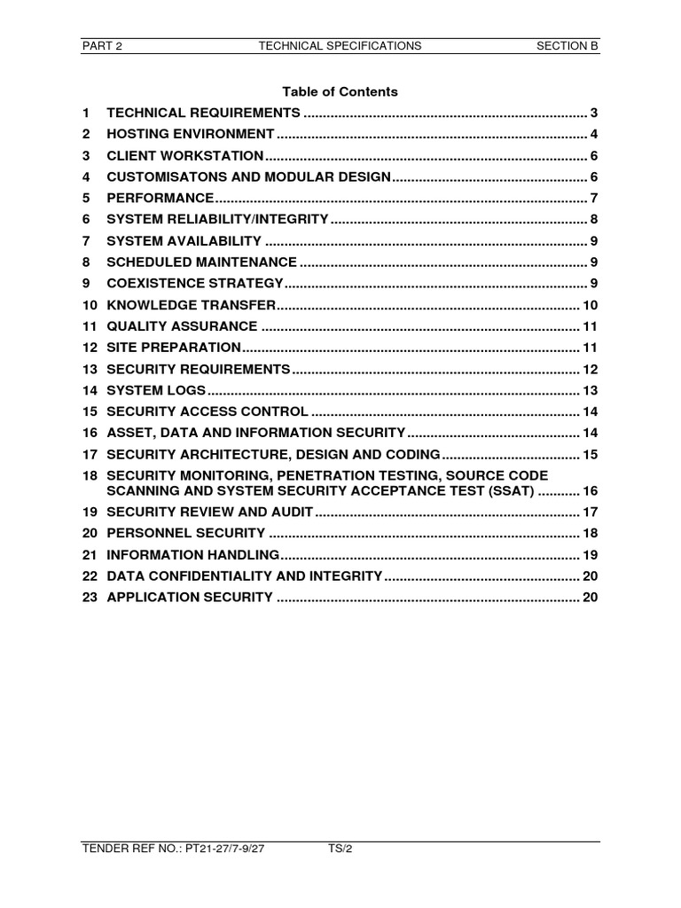 Technical Specifications Section B | PDF | Information Security ...