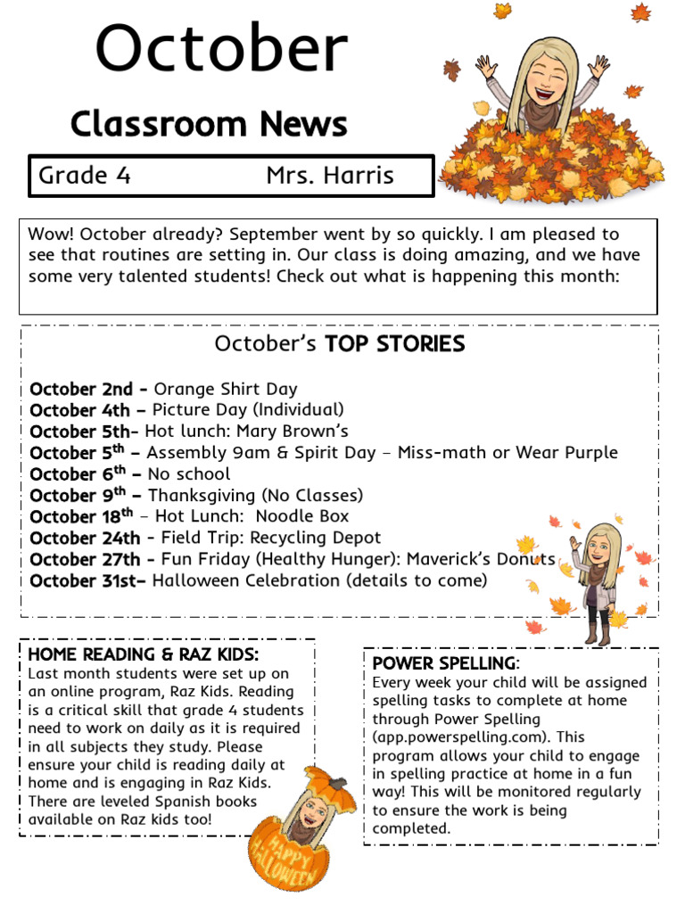 Grade 4 Newsletter | PDF | Cognition | Writing