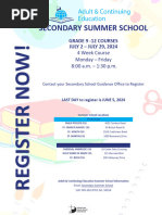 TDSB Summer School Programs 1 Page Summary - 4 Options (Summer 2025) | PDF