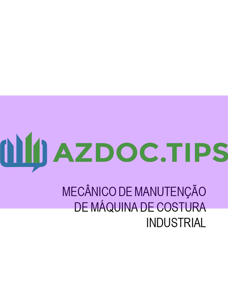 Azdoc - Tips Apostila Senai Mecanica | PDF | Roupas | Máquina de costura